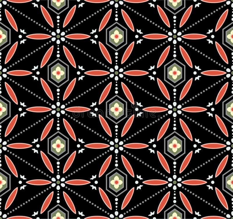 Japanese Petal Triangle Diamond Vector Seamless Pattern Stock Vector ...