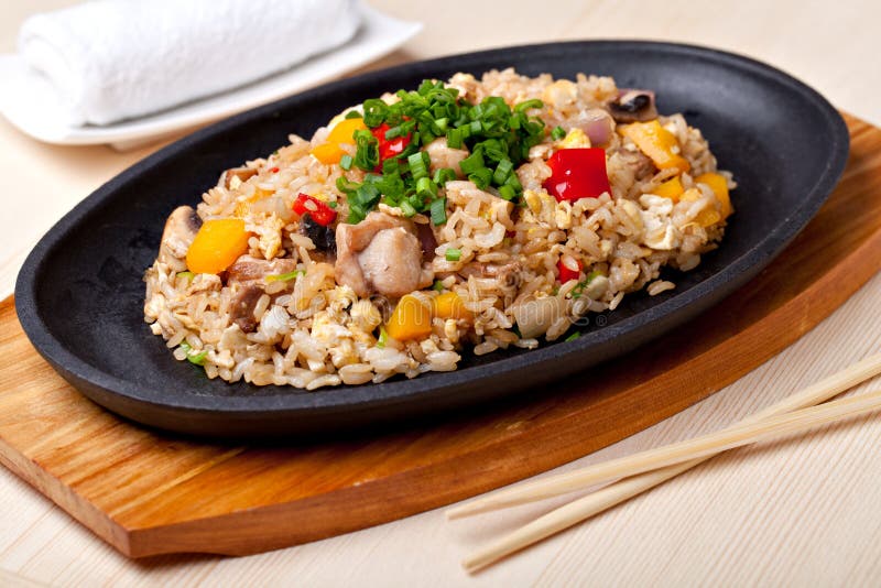 Japanese pilaf stock photo. Image of plate, black, breast - 25886166