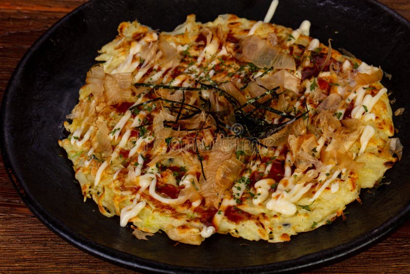 Japanese Pizza with Seafood Stock Image - Image of pork, cuisine: 126651393