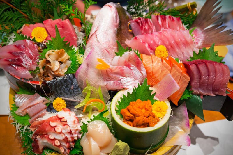 Japanese plate of sashimi stock image. Image of japan - 84733261