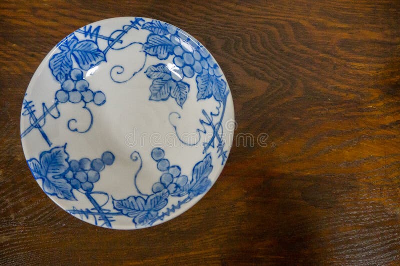The Japanese Plate on Wood Table Top View Image . Stock Photo - Image ...