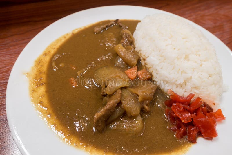 Japanese Pork curry stock photo. Image of pickles, dinner - 67876608