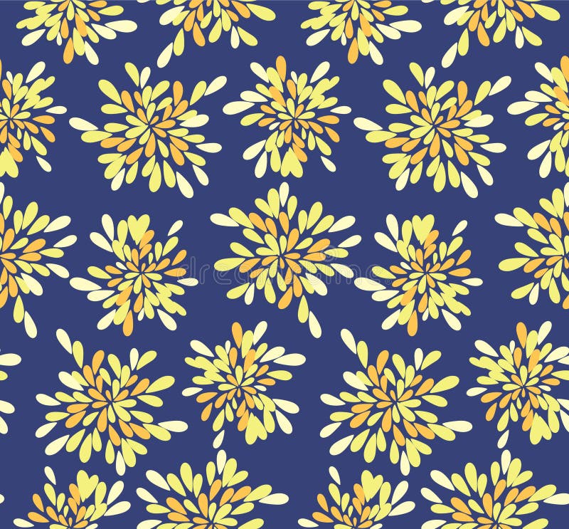 Japanese Pretty Firework Flower Vector Seamless Pattern Stock Vector ...