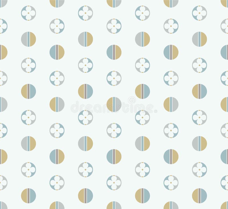 Japanese Pretty Flower Circle Vector Seamless Pattern Stock Vector ...