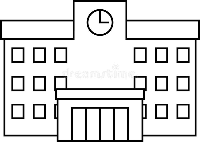 School Building Outline Stock Illustrations – 8,330 School Building ...