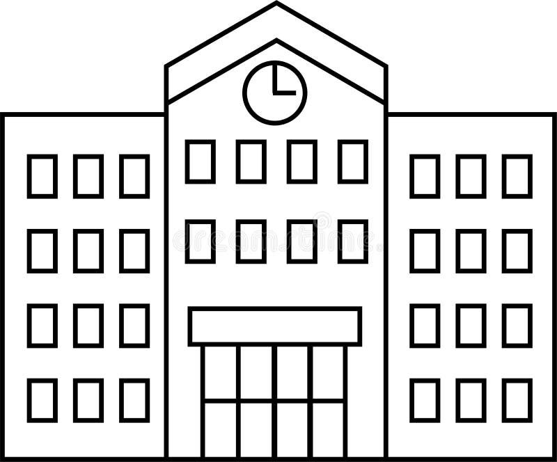 School Building Outline Stock Illustrations – 10,483 School Building ...