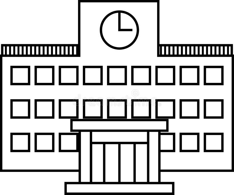 School Building Outline Stock Illustrations – 8,864 School Building ...
