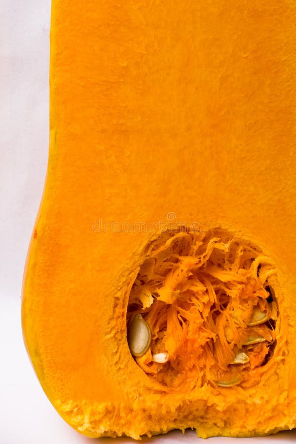 Cut Half Pumpkin Isolated on a White Background Stock Image - Image of ...