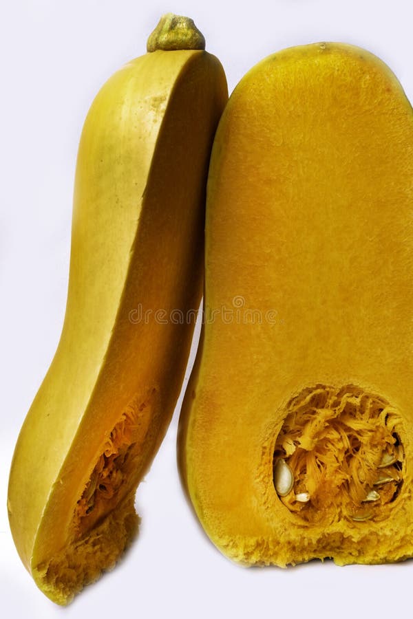 Cut Half Pumpkin Isolated on a White Background Stock Image - Image of ...