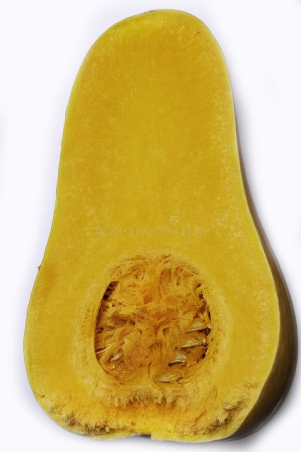 Cut Half Pumpkin Isolated on a White Background Stock Image - Image of ...