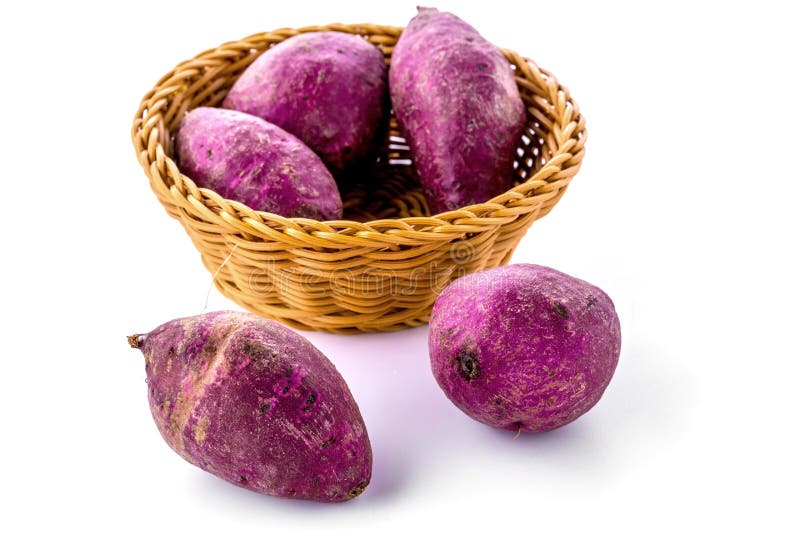 Japanese Purple Sweet Potato Daifuku with Red Bean Paste Filling Stock ...