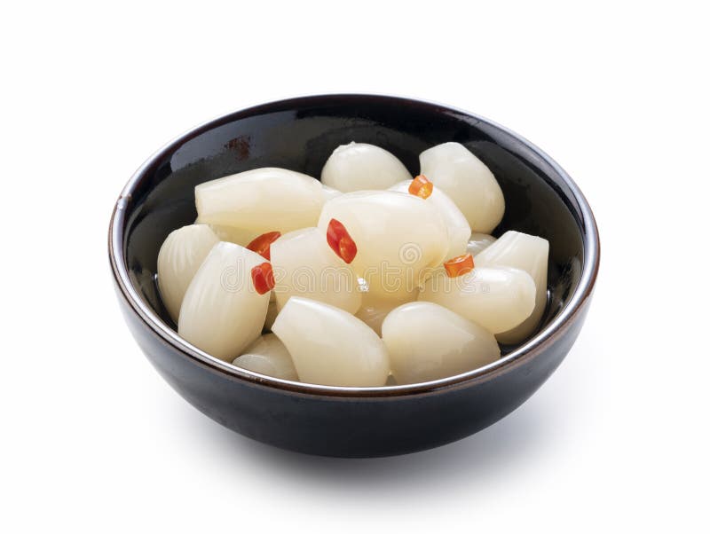 Japanese Rakkyo, Sweet and Sour Pickled Scallions Stock Image - Image ...