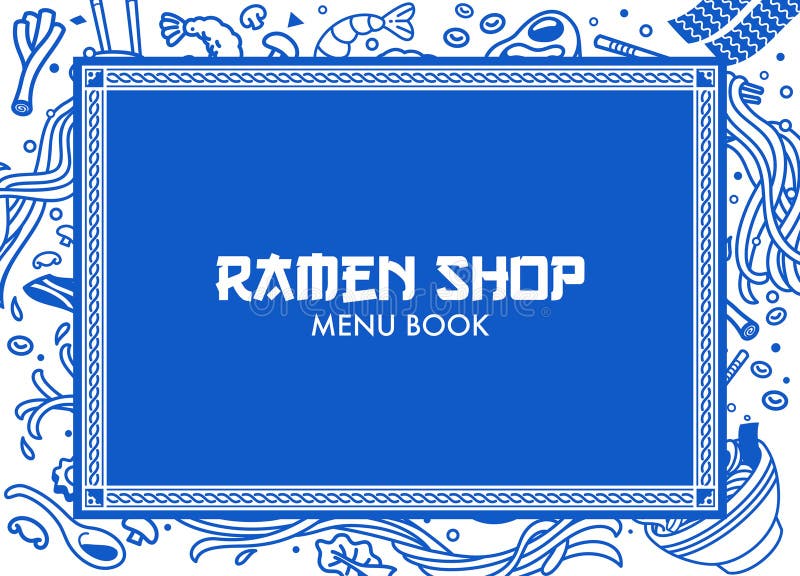 Japanese Ramen Design Background Book Menu Cover Stock Vector ...