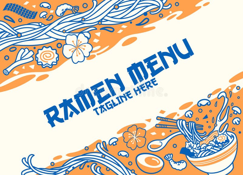 Vector of Japanese Ramen Noodle Menu Background Illustration Stock ...