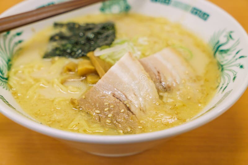 .Japanese Ramen Noodle on Table Stock Image - Image of bowl, condiment ...