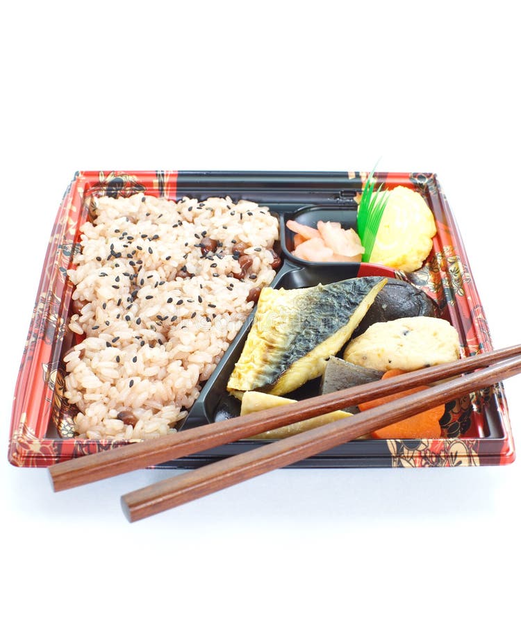 Japanese Ready-made Lunchbox, Bento Stock Photo - Image of tray ...
