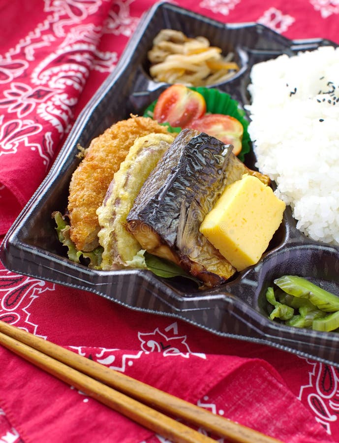 Japanese Ready-made Lunchbox, Bento Stock Photo - Image of tray ...
