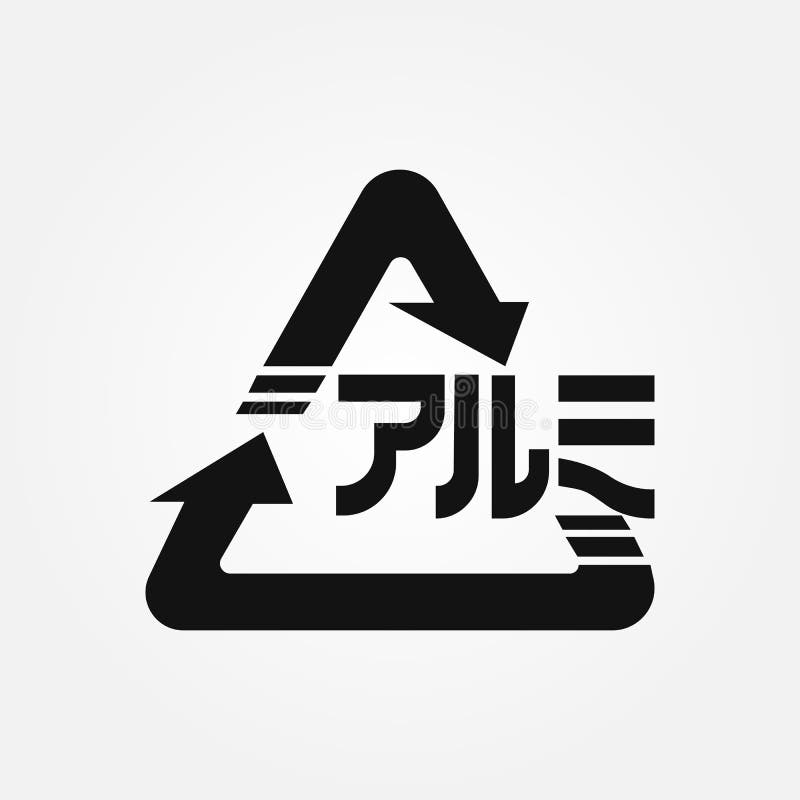 Japanese Recycling Icon Vector for Aluminium. Marking Code Stock Vector ...