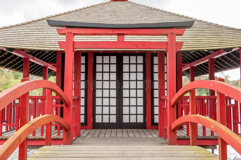 Japanese red architecture stock image. Image of temple - 64324601