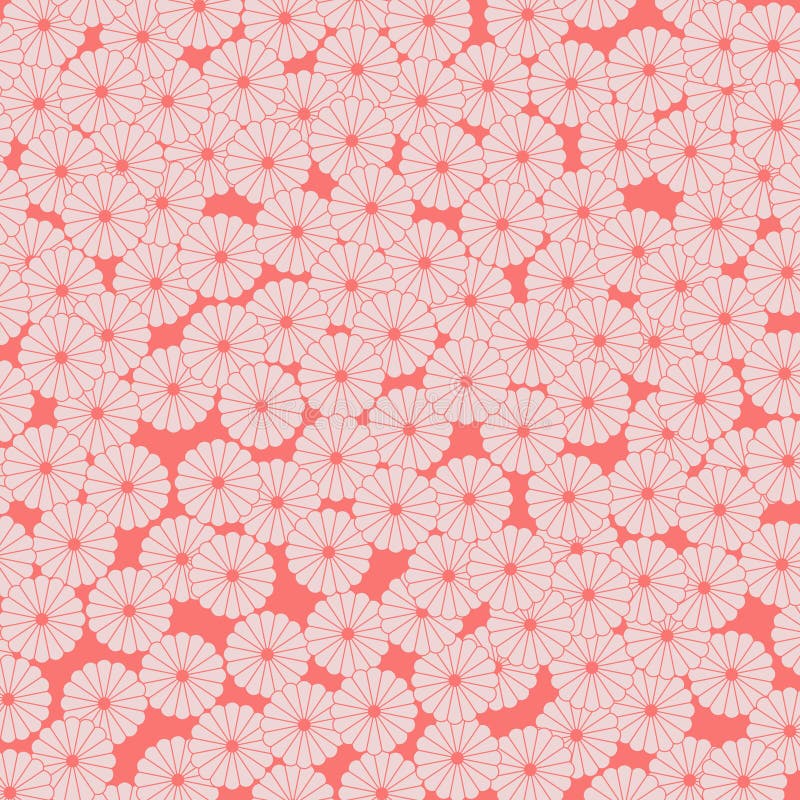 Japanese Red Chrysanthemum Pattern Stock Vector - Illustration of ...