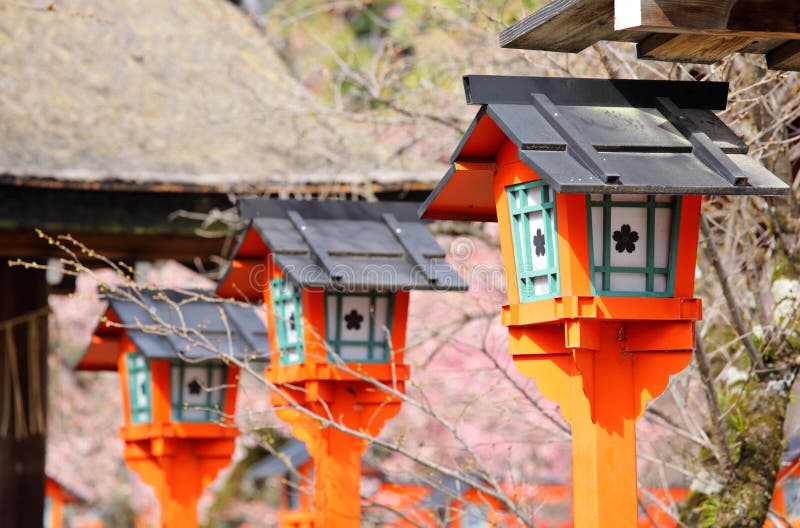 Japanese Red Lantern in Temple Stock Photo - Image of japanese ...