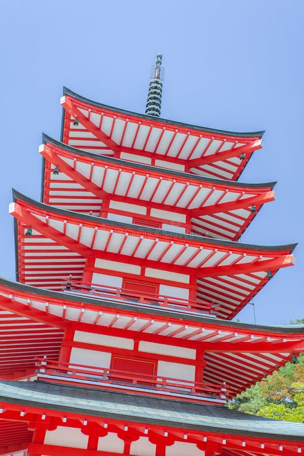 Japanese red pagoda stock image. Image of japan, architecture - 60872875