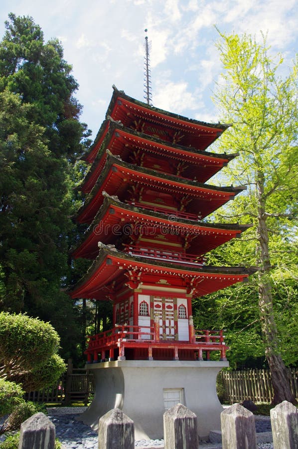 Japanese red tower stock photo. Image of tower, golden - 14378116