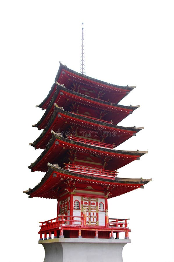 Japanese Red Tower Isolated Stock Photo - Image of formal, mini: 14582588