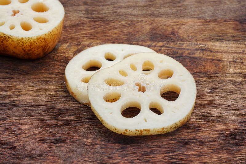 Japanese Sliced Renkon, or Lotus Root Stock Photo - Image of sliced ...
