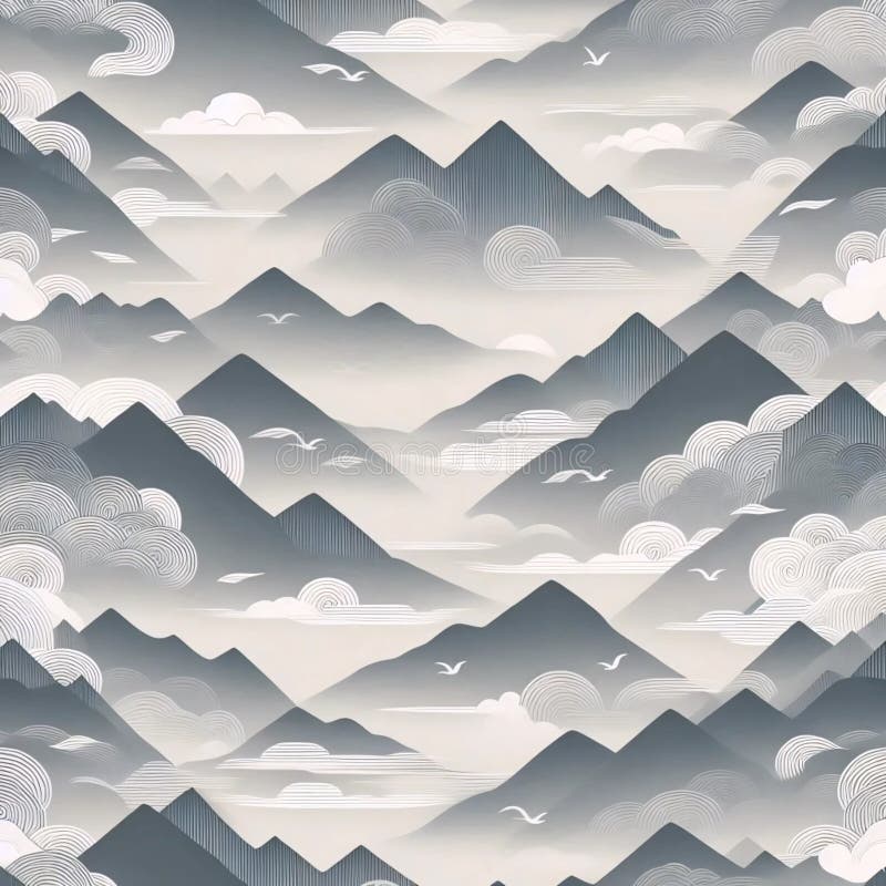 Japanese Repeating Pattern Wallpaper Design, Ai Generated Image Stock ...