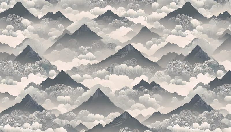 Japanese Repeating Pattern Wallpaper Design, Ai Generated Image Stock ...