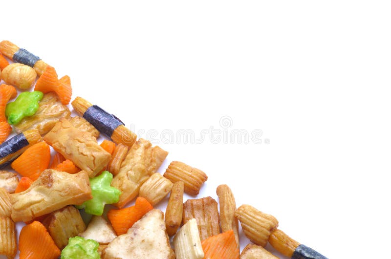 Japanese Rice Crackers and Chips Stock Image - Image of healthy ...