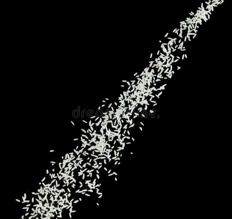 Japanese Rice Flying Explosion, White Grain Rices Explode Abstract ...