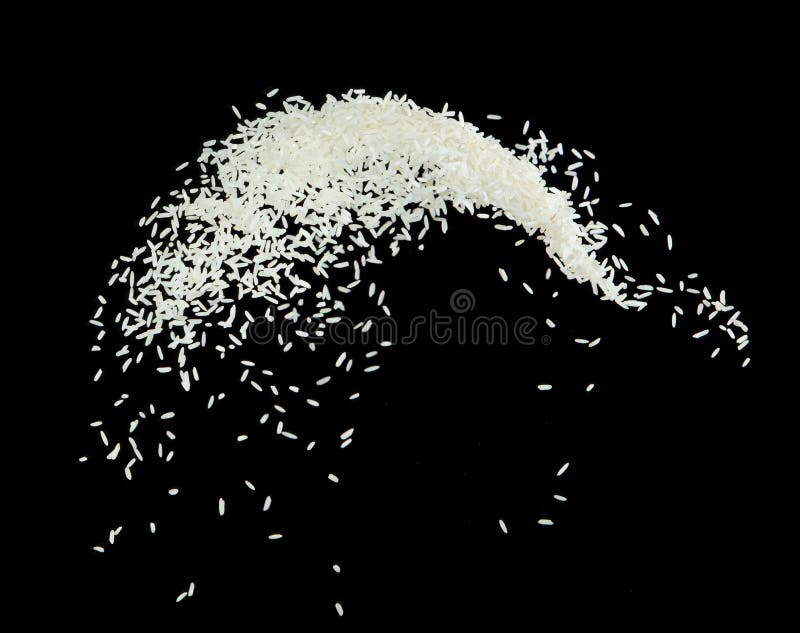 Japanese Rice Flying Explosion, White Grain Rices Explode Abstract ...