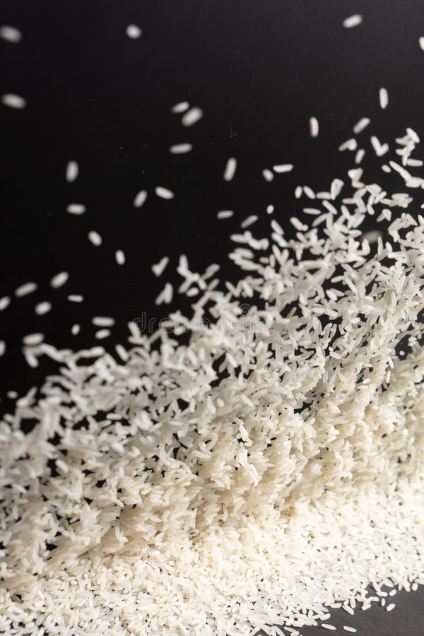 Japanese Rice Flying Explosion, White Grain Rices Explode Abstract ...
