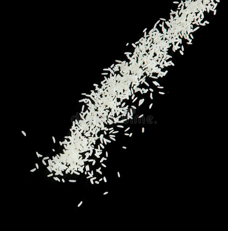Japanese Rice Flying Explosion, White Grain Rices Explode Abstract ...