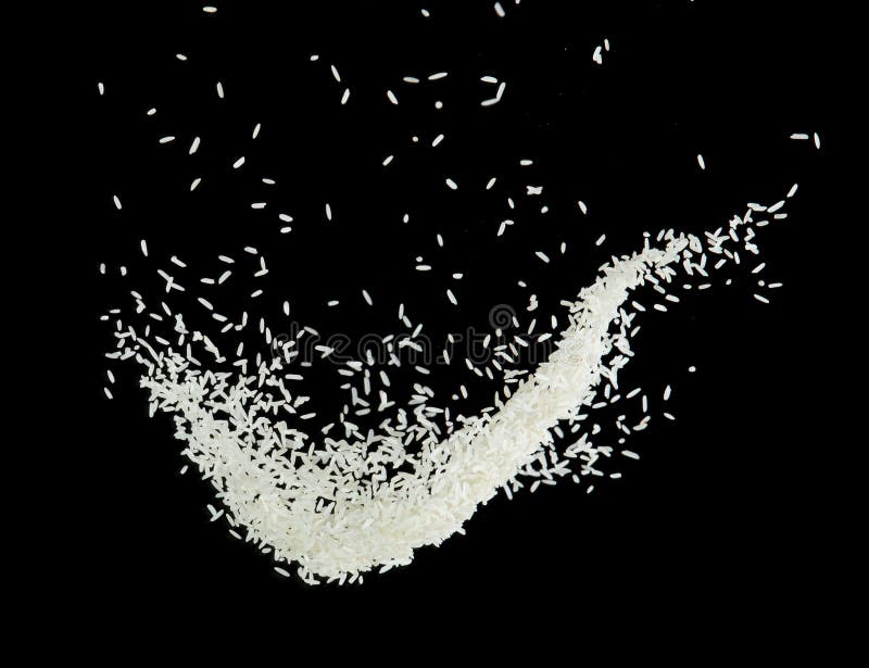 Japanese Rice Flying Explosion, White Grain Rices Explode Abstract ...