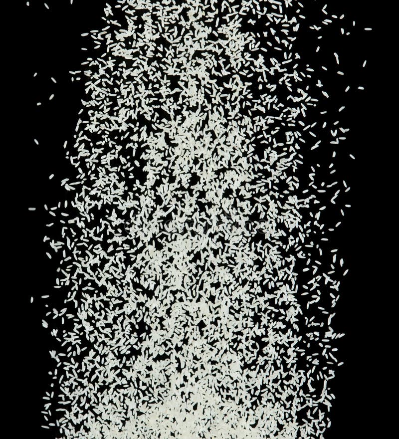 Japanese Rice Flying Explosion, White Grain Rices Explode Abstract ...