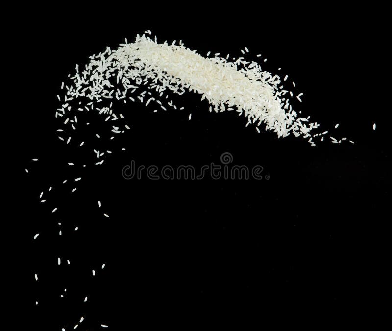 Japanese Rice Flying Explosion, White Grain Rices Explode Abstract ...