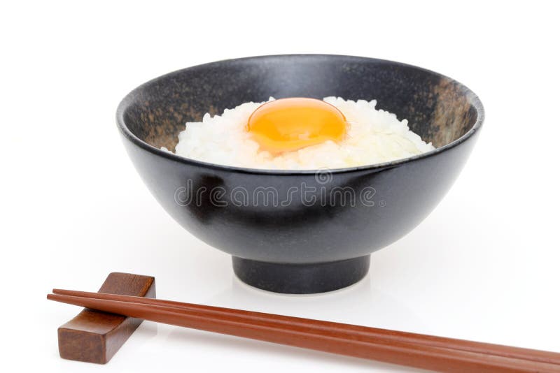 Japanese rice with raw egg stock image. Image of delicious - 142011855