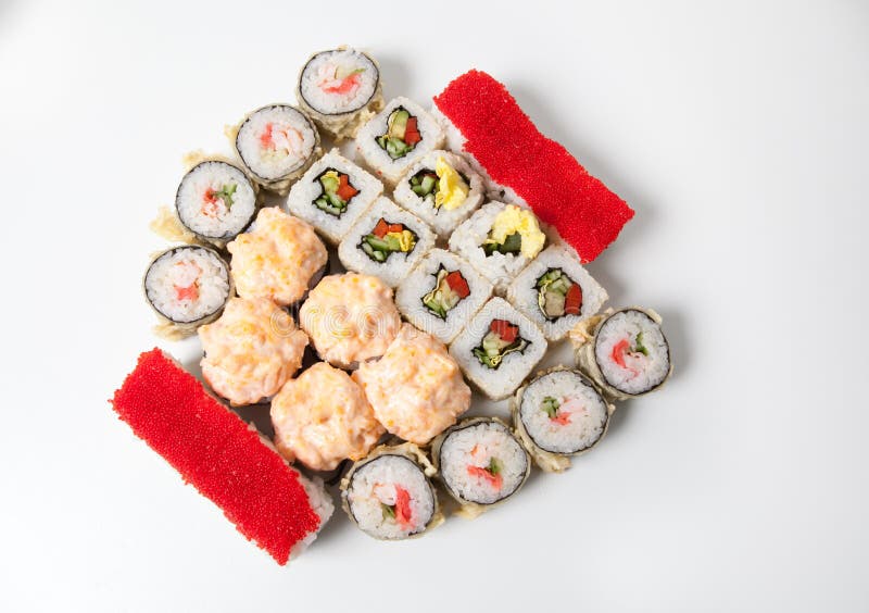 Japanese rice rolls stock image. Image of meat, delicious - 70117269