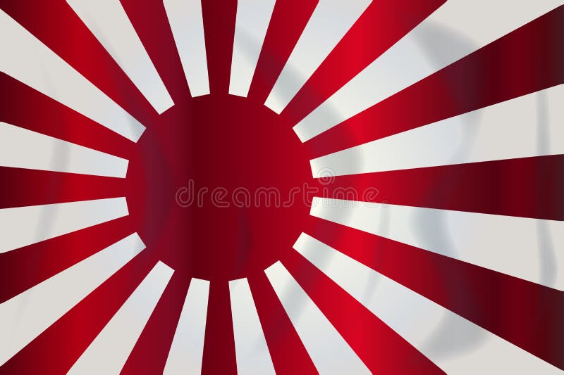 Japanese Rising Sun Flag stock vector. Illustration of rising - 117498685