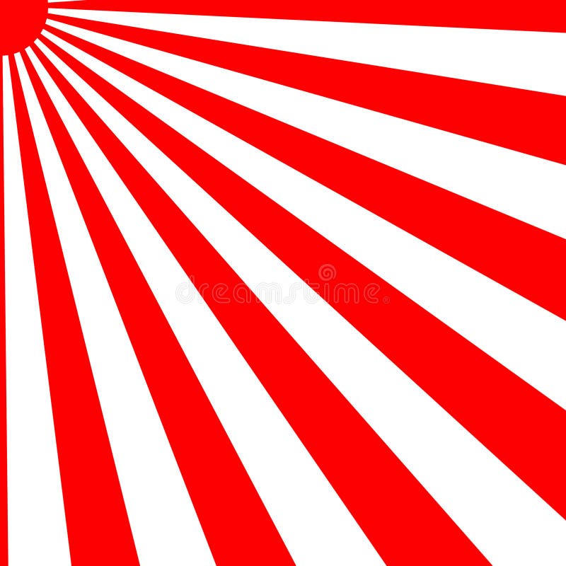 Japanese Rising Sun Sunbeams Stock Illustration - Illustration of ...