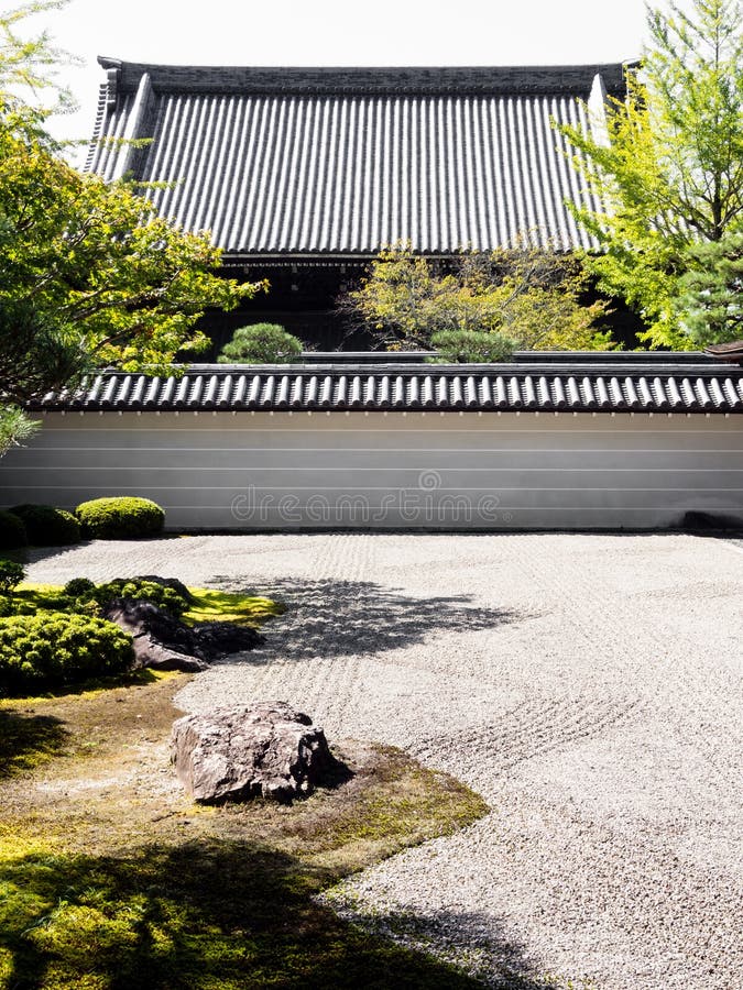 Japanese Temple with Rock Garden Stock Image - Image of heritage ...