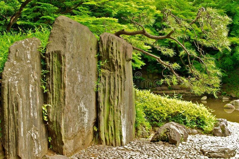 Japanese Courtyard stock photo. Image of lantern, rocks - 10704564