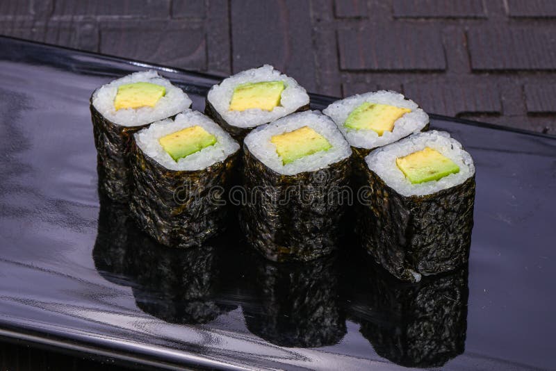 Japanese Roll Maki with Avocado Stock Photo - Image of asian, meal ...