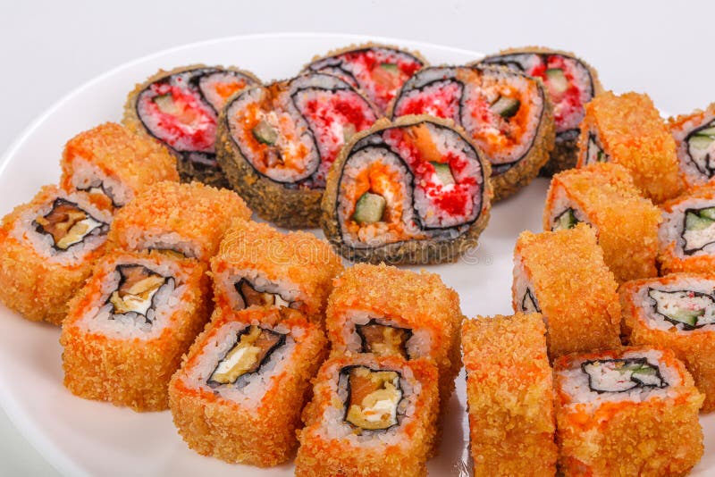Japanese Roll Set with Fish Stock Image - Image of tuna, meal: 197258407