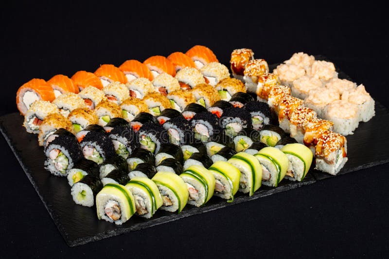 Japanese roll set stock photo. Image of fresh, healthy - 128852482