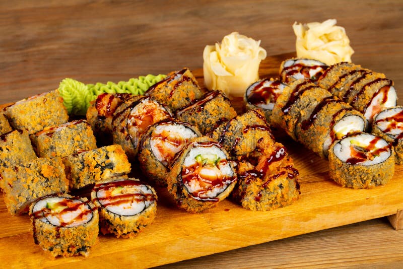 Japanese rolls set stock photo. Image of menu, healthy - 127481954