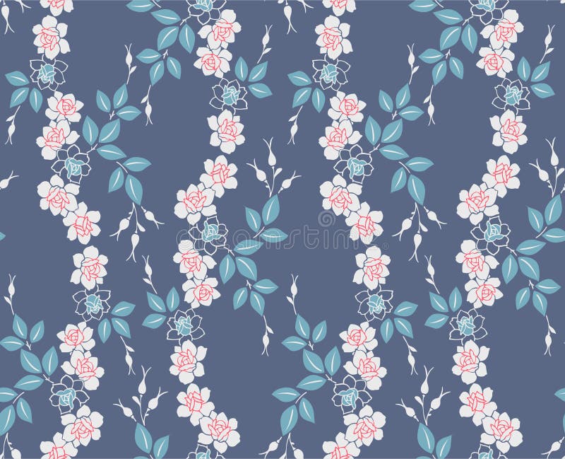 Rose Vine Floral Art Silhouette Stock Illustration - Illustration of ...